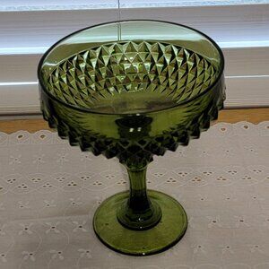 Indiana Glass | Accents | Vintage Indiana Glass Green Diamond Point ...